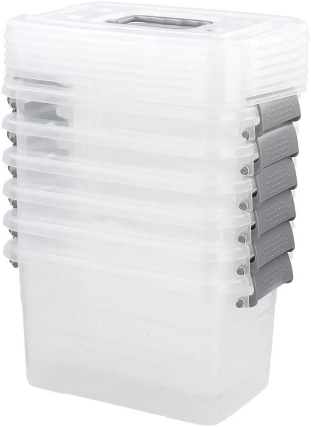 Amazon.com - ZHENFAN 5.5 Quart Clear Storage Latch Box/Bin with Lids, 5 ...