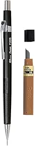 Pentel P200 Series Mechanical Pencil 0.5mm Black Barrel + Super Hi ...