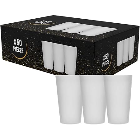 SPARKLERS CLUB Lot de 50 Gobelets Réutilisables ECOCUP 50cl (60cl ras ...