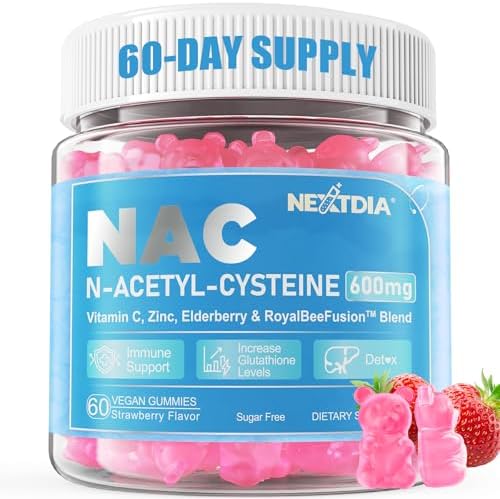 Amazon.com: Nextdia NAC Gummies for Kids & Adults, Chewable N-Acetyl Cysteine Supplement 600mg ...