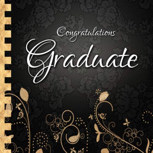 Congratulations Graduate: Graduation Party Guest Book I Elegant Black ...