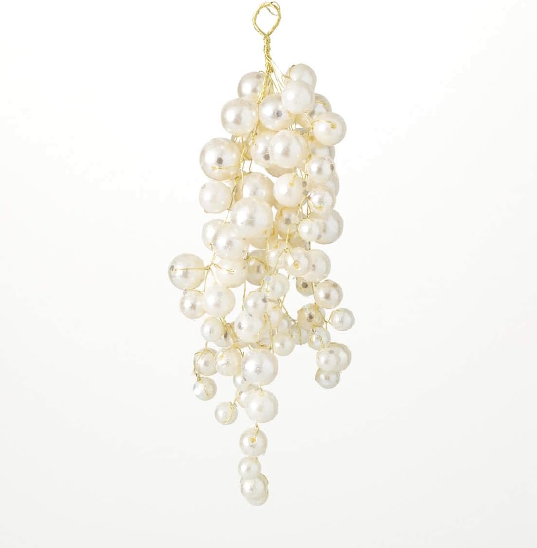 Amazon.com: Sullivans White Pearl Drop Ornament - Bead Pearl Cluster ...