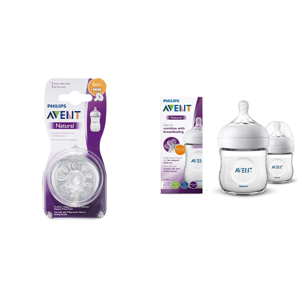 Buy Philips Avent Natural Teat Fast Flow 6 Months+ (2pcs) with Philips ...