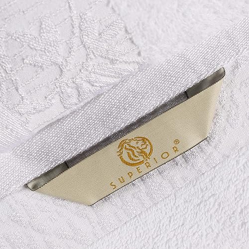 Snapklik.com : 6 Piece Cotton Towel Set, Floral Jacquard Dobby Border, Quick Dry, Decorative ...