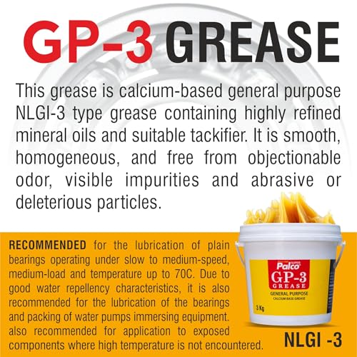 PALCO GP-3 Grease 3KG (Pack of 2) General Multipurpose Water Resistant ...