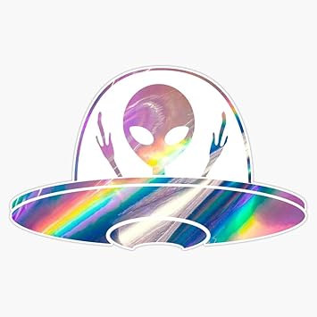 Amazon.com - Holographic Alien Bumper Sticker Vinyl Decal 5"