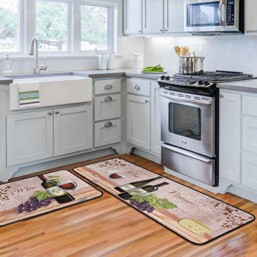 Amazon.com: ALAZA Retro Grape Kitchen Rug Set, 2 Piece Set, Non-Slip ...