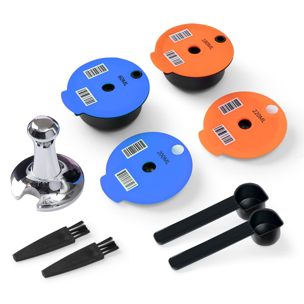 Tassimo Refillable Pods 60+180ML+Extra Silicone Lids 200+220ML ...