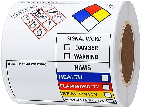 Amazon.com: HMIS OSHA Hazardous Chemical Safety Data Stickers 3inch SDS ...
