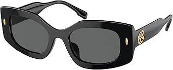 Amazon.com: Tory Burch Sunglasses TY 7202 U 170973 Black/Dark Grey ...