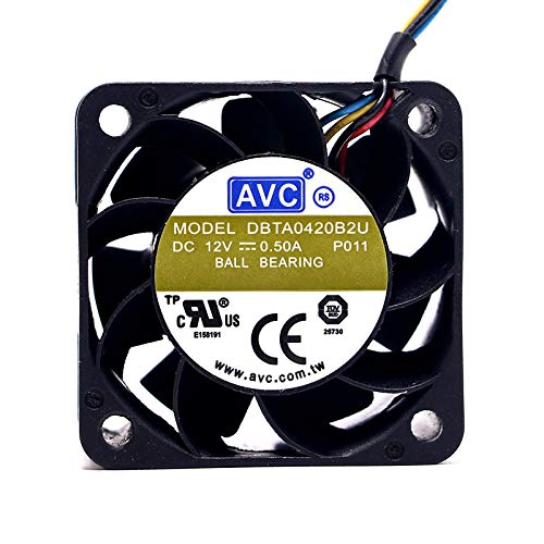 Amazon.com: SHRISHMA 12V 40mm Fan 4020 12V 0.50A 4-Wire PWM Gale Volume ...
