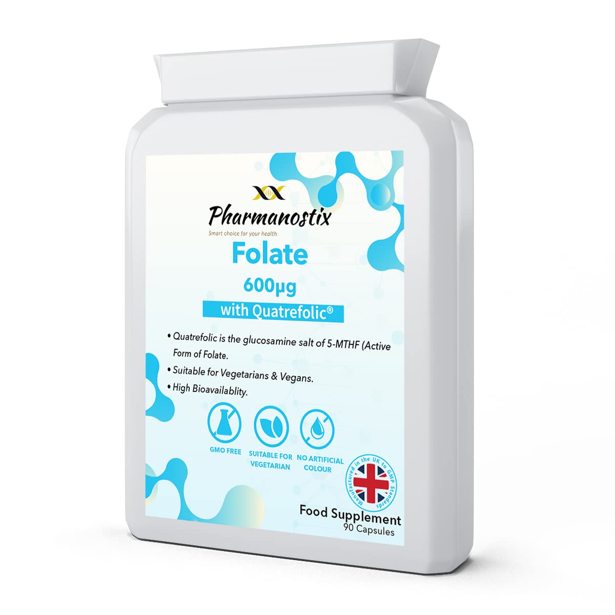 Buy Folic 600µg 90 s as Quatrefolic Methyl Folate 5-MTHF Supplement ...