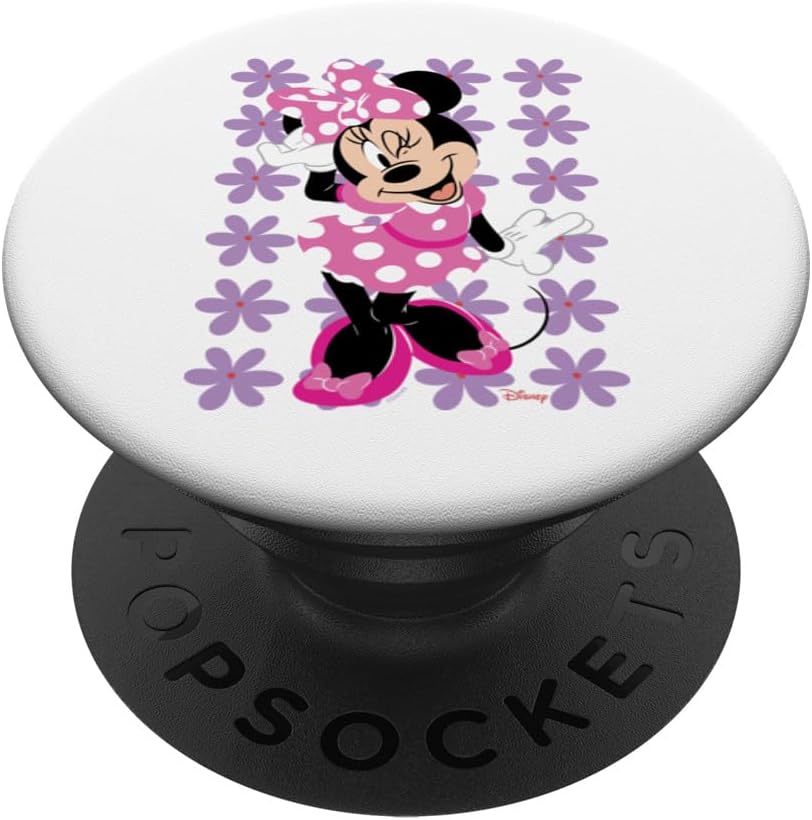 Amazon.com: Minnie Mouse - Winking With Purple Flowers PopSockets ...