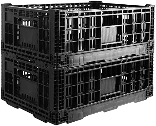 Amazon.com: VEVOR 45L Collapsible Milk Crates 3 Packs, Stackable ...