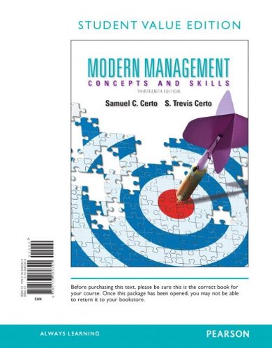 Modern Management: Concepts and Skills: Amazon.co.uk: Certo, Samuel C ...
