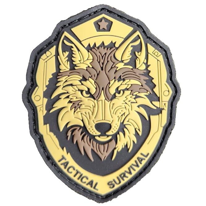 Ecusson PVC WOLF Tactique Survie Patch 3D PVC Scratch Hook Loop 63x82 mm | Patch MILITAIRE 3D ...