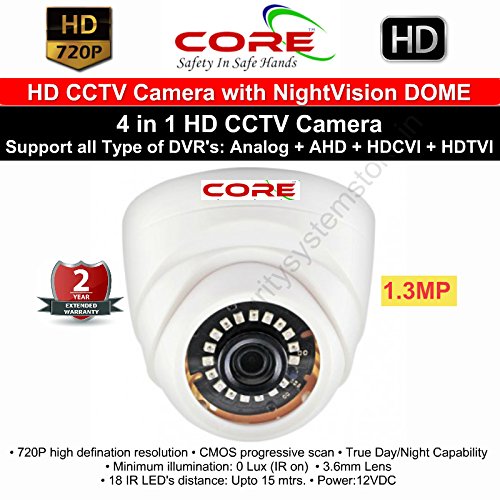 Buy CORE HD CCTV Camera with Night Vision 1.3MP Dome 4in1 Support All ...