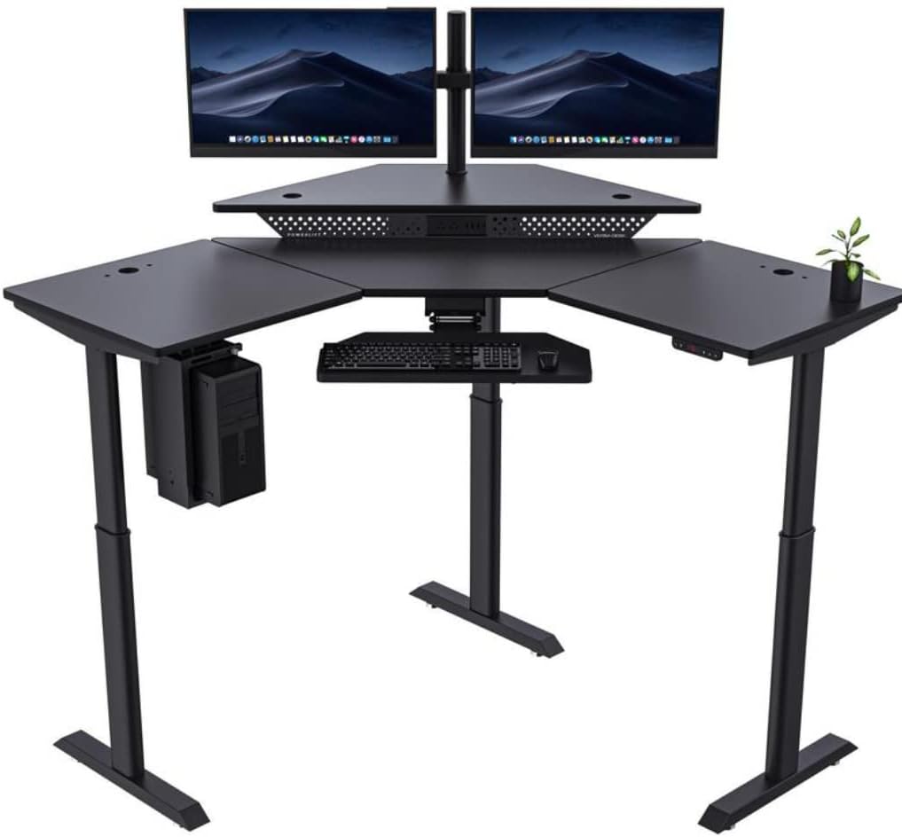 Amazon.com: VERSATABLES Powerlift 72 x 72 Inches L-Shaped Standing Desk ...