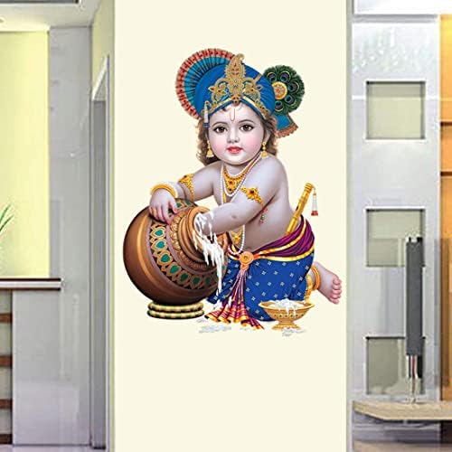 kaushiki collection Bal Krishna ji Wall Sticker with Multi Colour Size ...