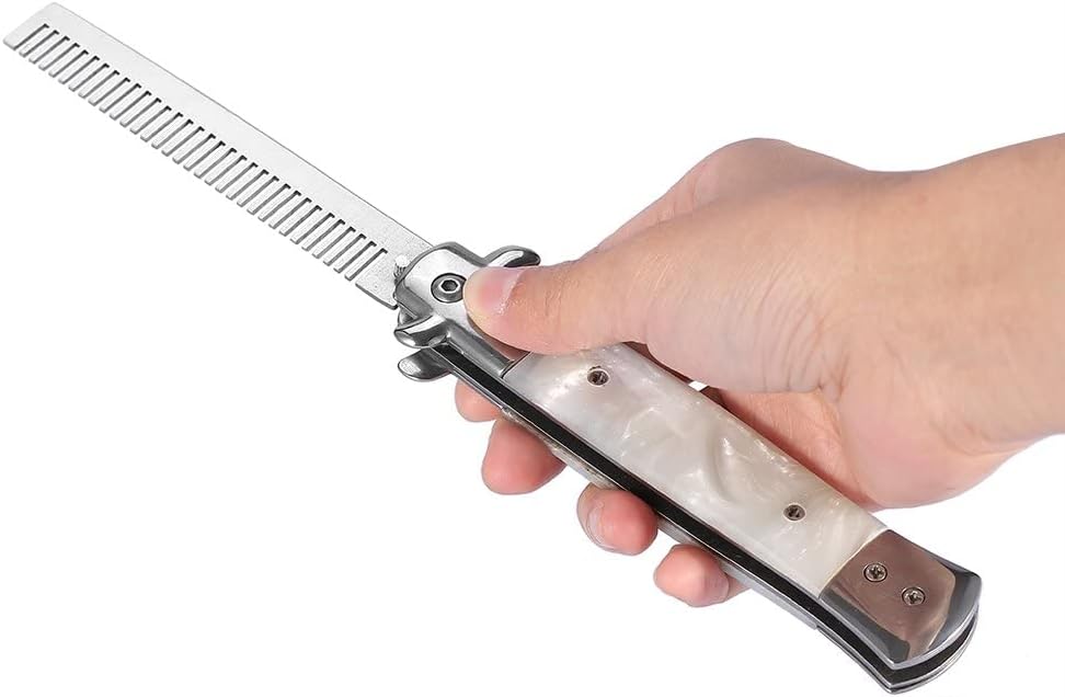 Amazon.com : Switchblade Comb Pocket Knife Hair Brush Automatic Push ...