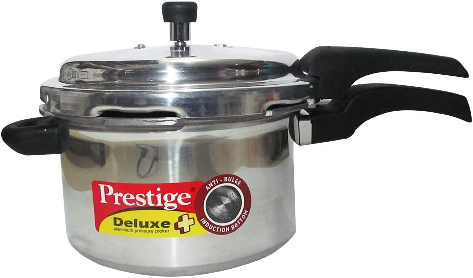 Amazon.com: Prestige Deluxe Plus Aluminum Pressure Cooker, 5 Liter ...