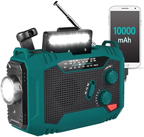 Amazon.com: Emergency Weather Radio 10000mAh,Portable Power Bank with ...