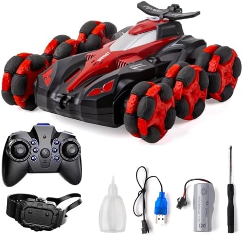 RC Car Toys, 6WD Remote Control Stunt Car, All-Terrain RC Car with 360 ...