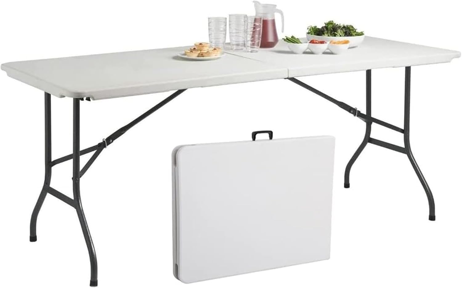 4ft Heavy Duty Folding Table - Extra Strength Portable Dining Tables ...