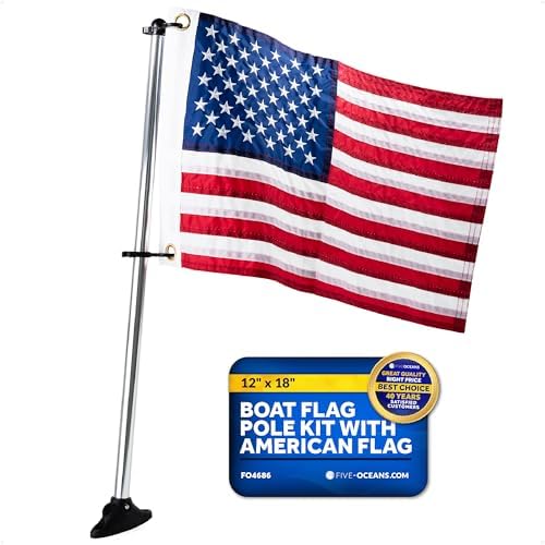 Amazon.com : Pactrade Marine Boat Flag Pole Telescoping from 26" to 48 ...