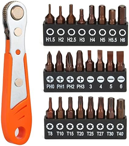 NEIKO 03044A 1/4-Inch Drive Mini Ratchet Screwdriver Set, 8 Pc, Cr-V ...