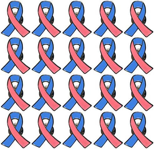 Amazon.com: 25 Pcs Pink & Blue Awareness Ribbon Pin for Birth Defects ...
