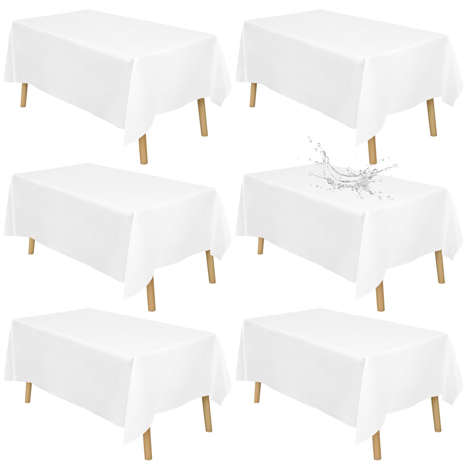 Amazon.com: Fixwal 6pcs White Table Cover Rectangle 8ft, 60 x 126 Inch ...