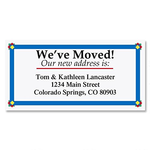 Amazon.com : We've Moved New Address Border Address Labels - Set of 144 ...