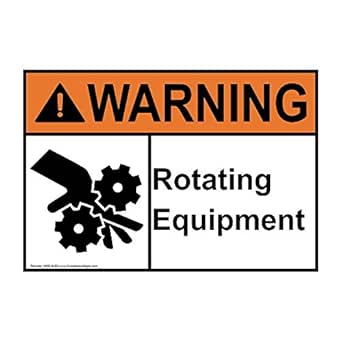 ComplianceSigns.com Warning Rotating Equipment ANSI Safety Label Decal ...