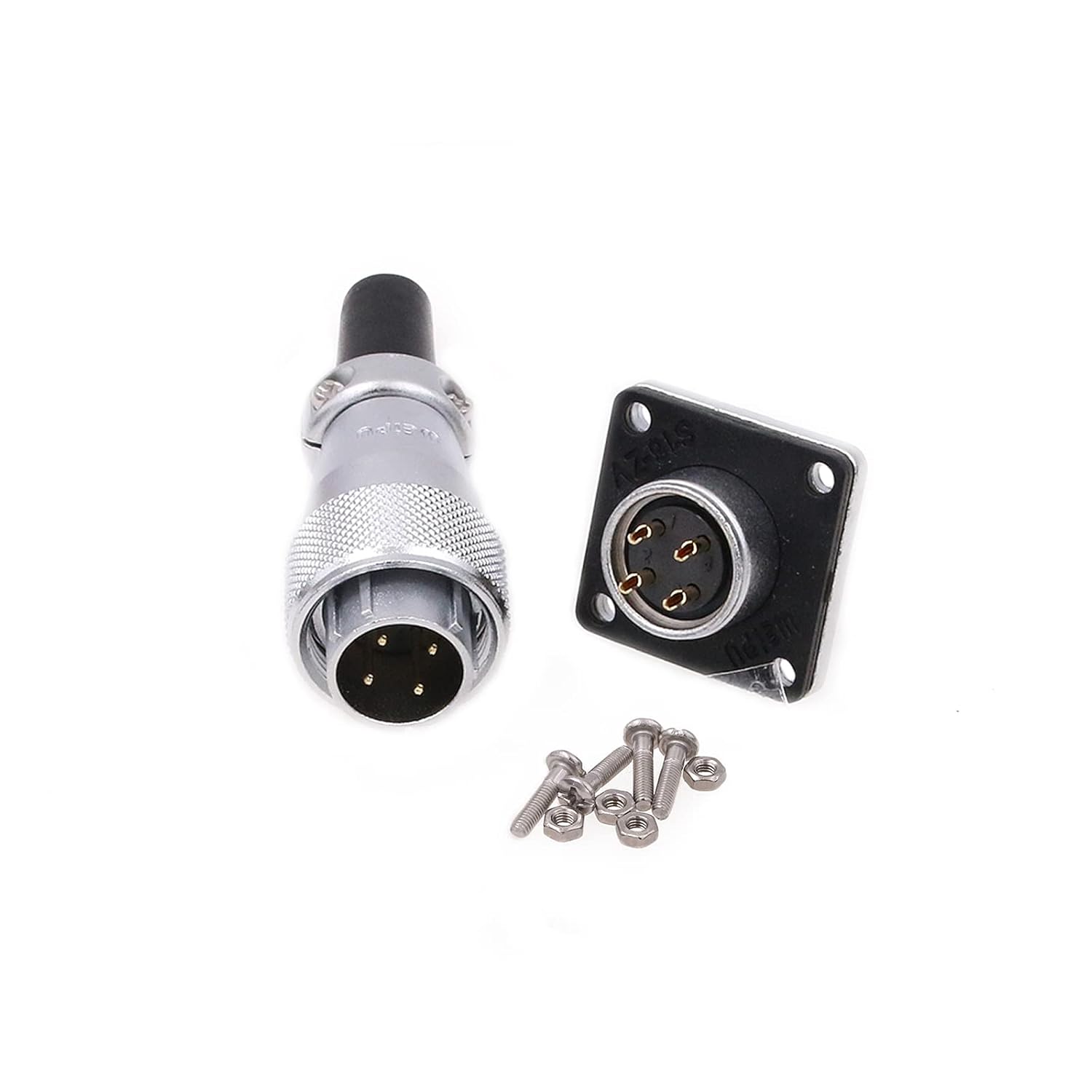 Amazon.com: ZBLZGP WS16 4 Pin Waterproof Aviation Power Connector Male ...