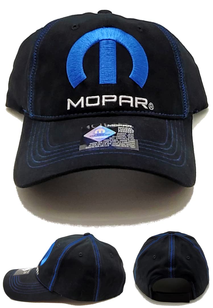 Amazon.com: Checkered Flag Men's Mopar Cap an Adjustable Black Fabric ...