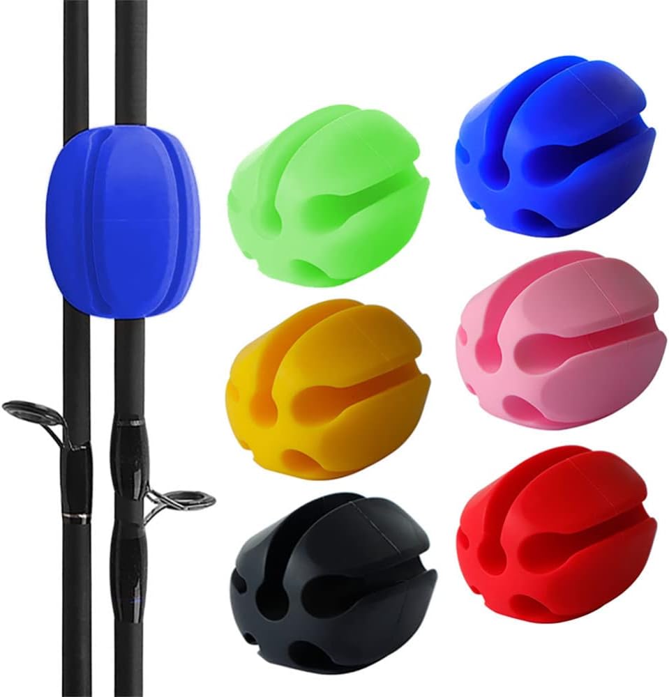 Amazon.com: Naiveferry 6Pcs Silicone Fishing Rod Holder Straps - Multi ...