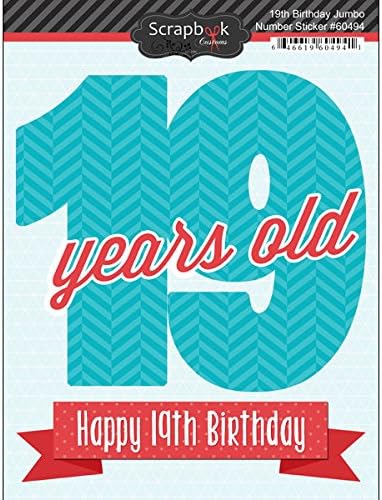 Amazon.com: 19th Birthday Jumbo Number Dimensional Cardstock Scrapbook ...