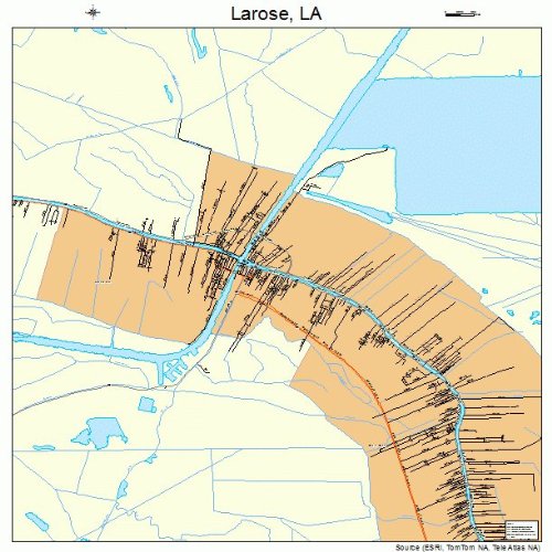 Amazon.com: Large Street & Road Map of Larose, Louisiana LA - Printed ...
