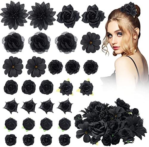 Amazon.com : 36 Pack Flower Hair Clips Rose Hair Accessories for Women ...
