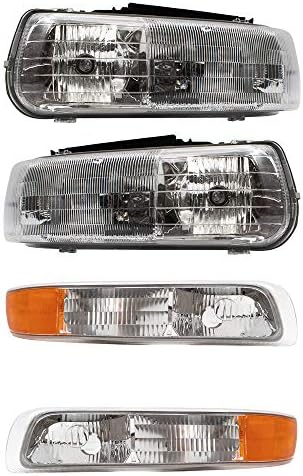 Amazon.com: Brock Replacement Driver and Passenger 4 Pc Set Headlights ...