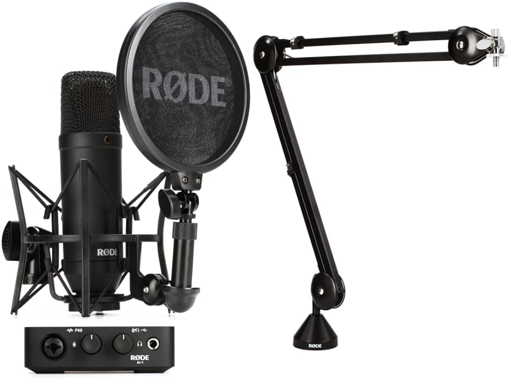 Amazon.com: Rode Complete Studio Kit with NT1 Microphone, Ai-1 USB ...