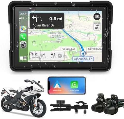 Wireless CarPlay&Android Auto Motorcycle Navigator 5Inches IPS Touch ...