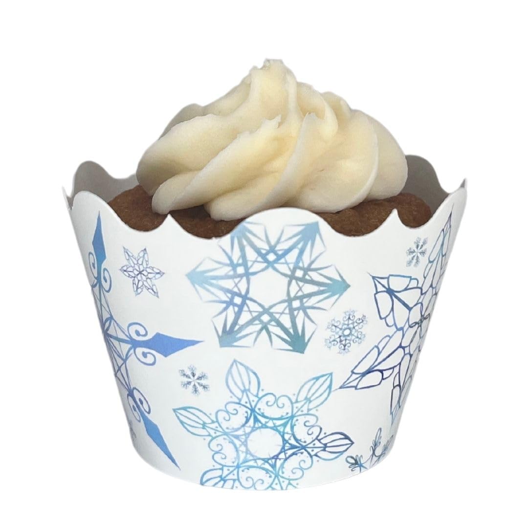 Amazon.com: Frozen Snowflake Party Supplies Cupcake Wrappers (12 Pack ...
