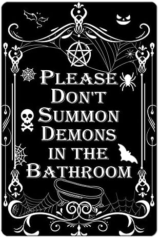 Amazon.com: Gothic Witchy Bathroom Sign - "Please Don't Summon Demons ...