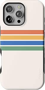 Amazon.com: Casely iPhone 16 Pro Case | Totally Groovy | Rainbow Stripes Colorblock | Compatible ...