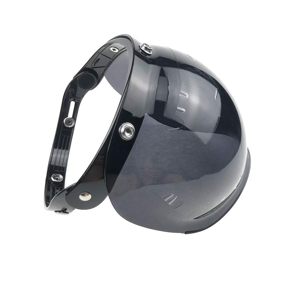 Polycarbonate Helmet Visor Retro Motorcycle Bubble Visor - 3-Snap ...