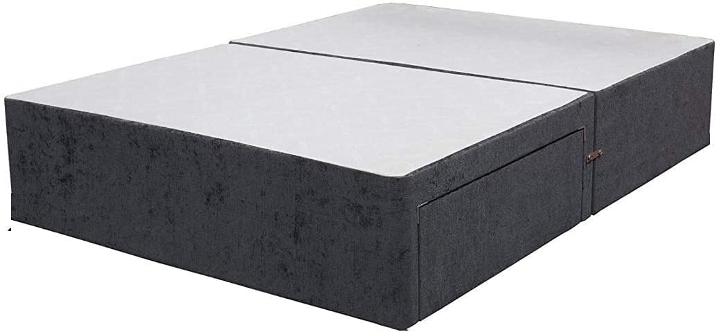 Black Crushed Velvet Single Divan Bed base with Storage Drawers | 3FT ...