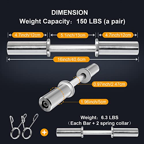 Snapklik.com : Uboway Olympic Dumbbell Handles: 16 Olympic Dumbbell Bar ...