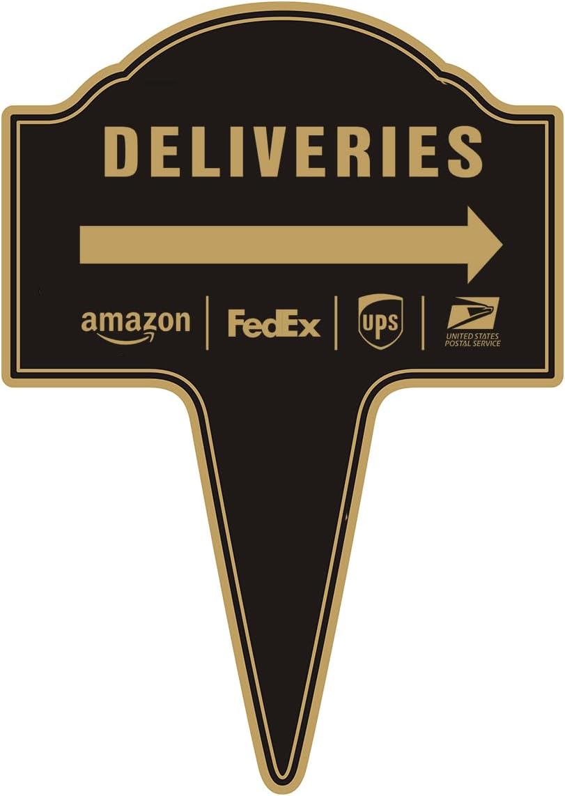 Amazon.com : Deliveries Sign with Arrow Right, Yuntarda 14"x10 ...